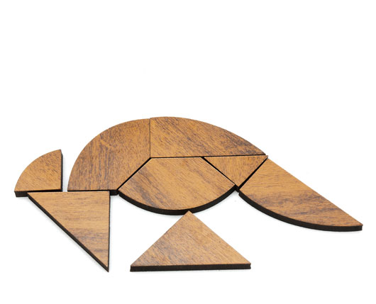 Tangram Oval com Base para Montagem na Caixa