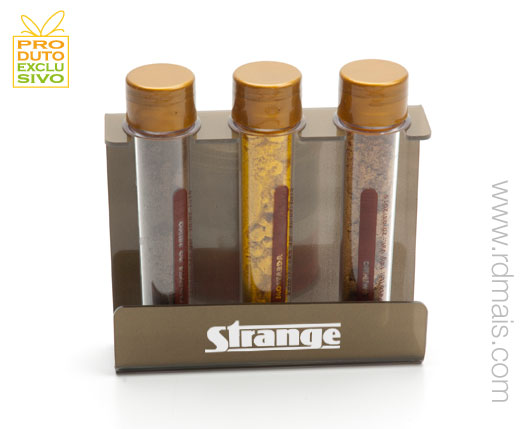 Kit Tempero com 3 Ampolas de Especiarias com Suporte de Acrílico - Silver